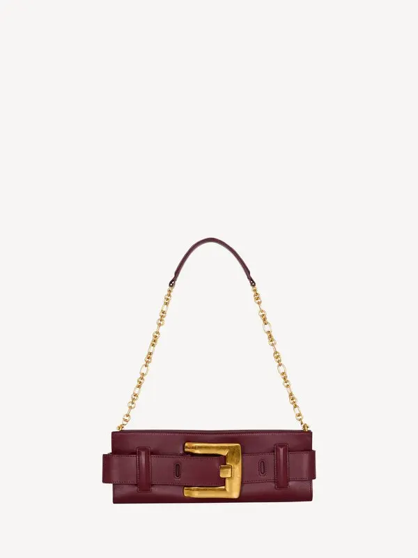 Balmain Anthem Calfskin Leather Clutch - Brown