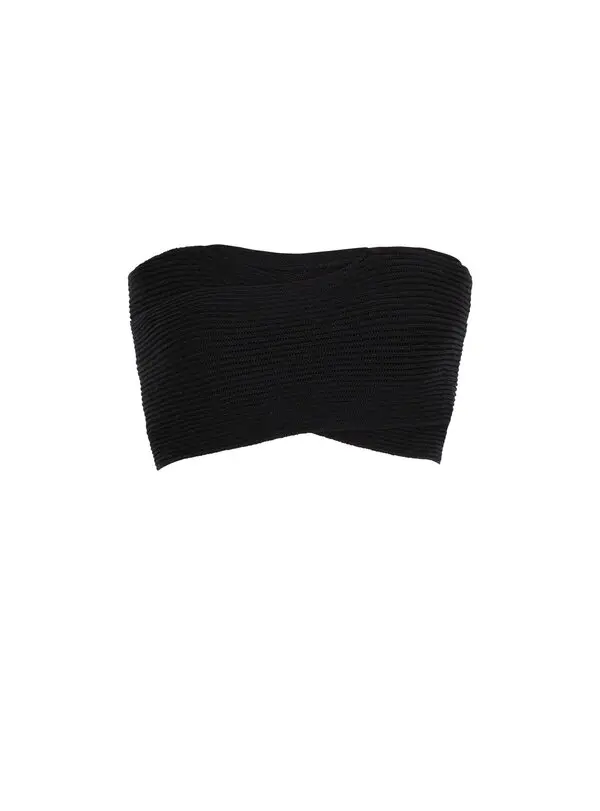 Balmain Tube-knit Bra Top - Black