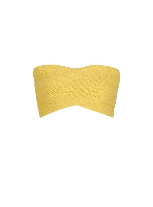 Balmain Tube-knit Bra Top - Yellow