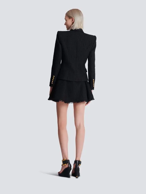 Balmain Tweed Jacket With Lion Head Buttons