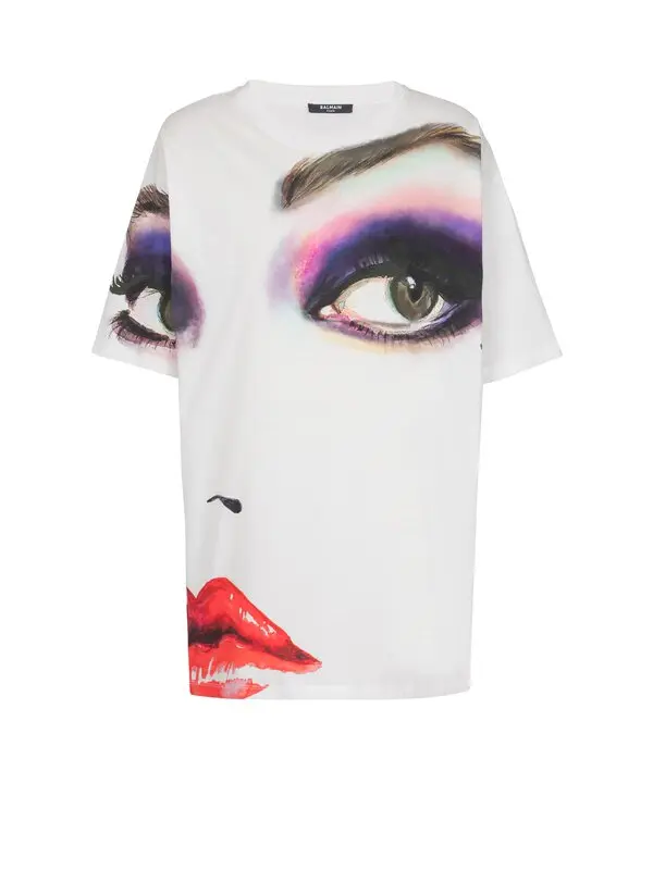 Balmain Face Print T-shirt - White