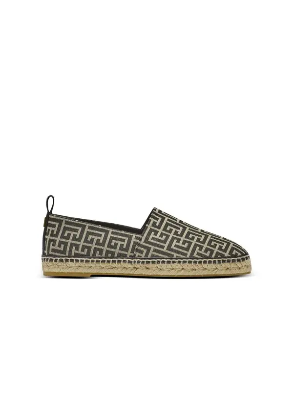 Balmain Monogram Jacquard Espadrilles - Black
