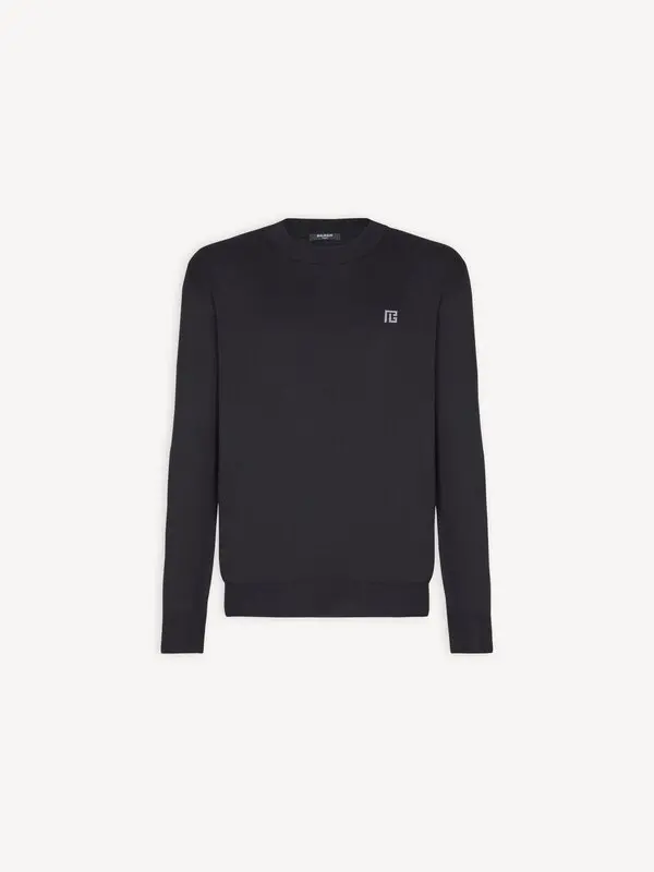 Balmain Fine Silk And Cotton Jumper - Black