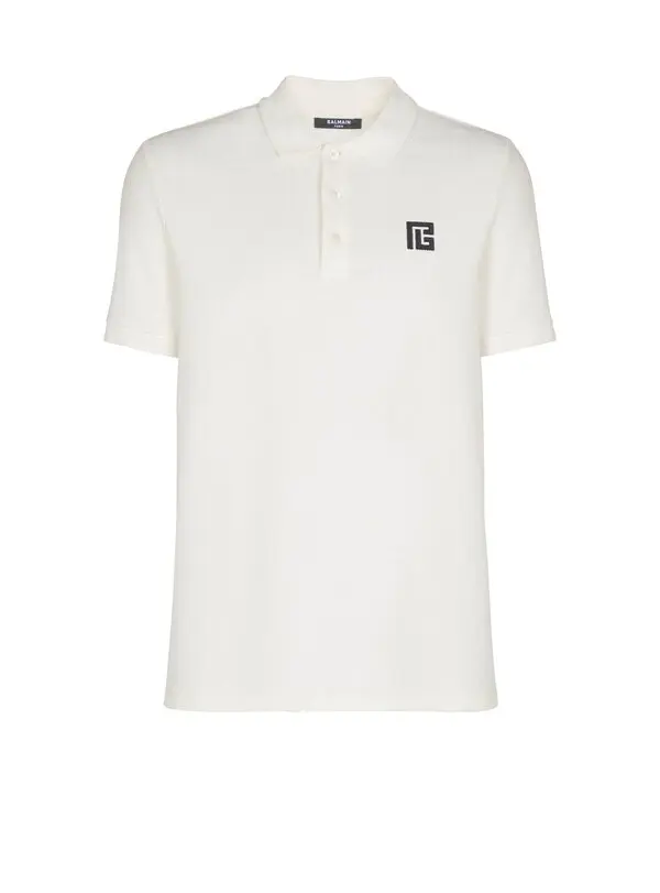Balmain Embroidered Cotton Polo