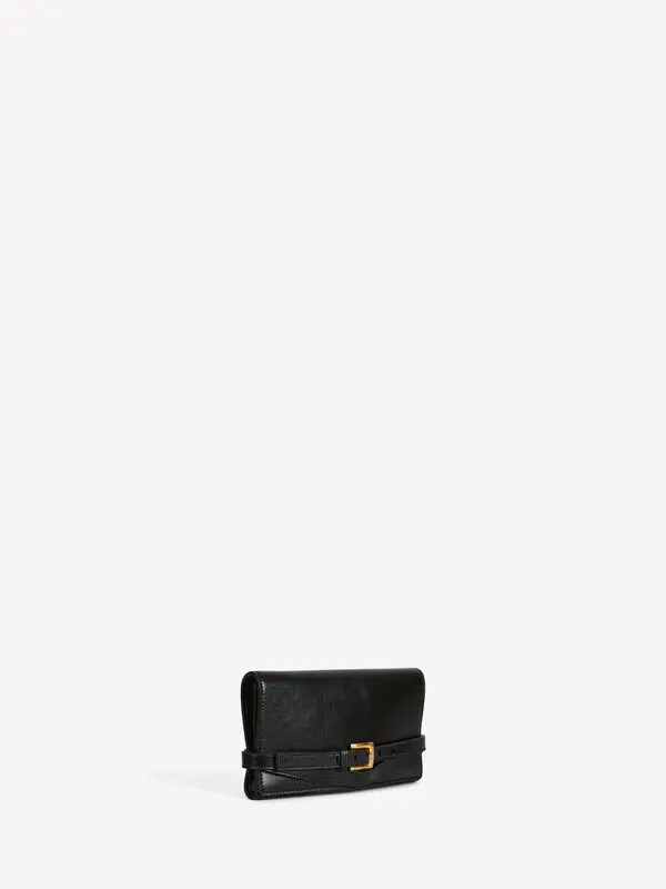 Balmain Shuffle Calfskin Wallet With Chain - Black