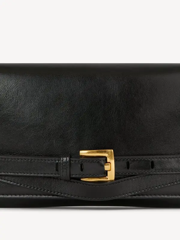 Balmain Shuffle Calfskin Wallet With Chain - Black