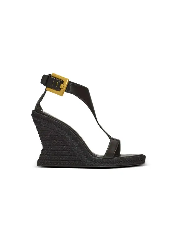 Balmain Anthem Wedge Espadrilles - Black