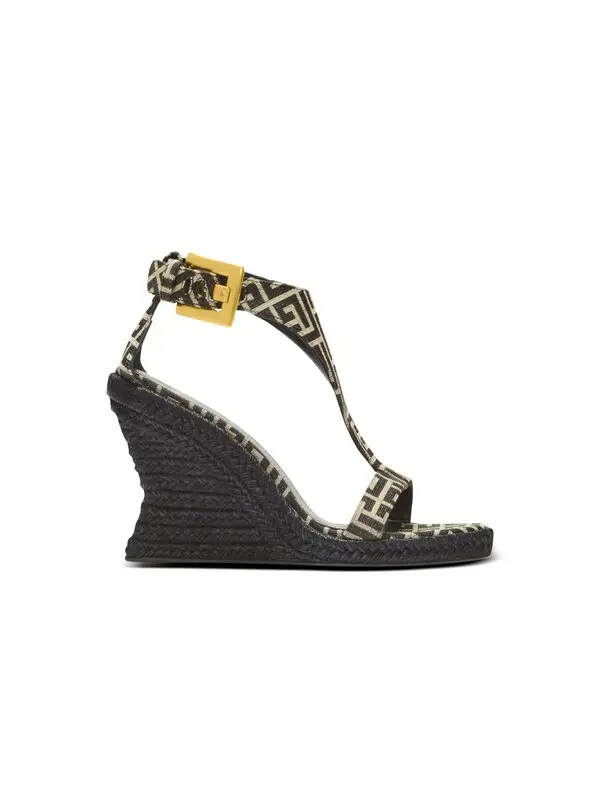 Balmain Anthem Monogram Jacquard Espadrilles - Black