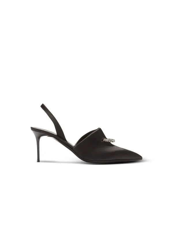 Balmain Satin Slingbacks With Piercing