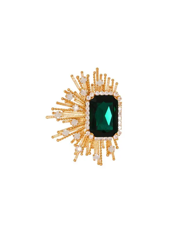 Balmain Gems Crystal Brooch - Green