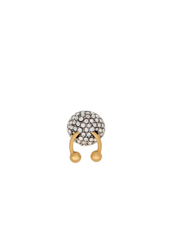 Balmain Piercing Brass And Rhinestone Ring - Silver