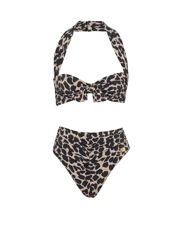 Balmain Two-piece Leopard Swimsuit - Multicolor