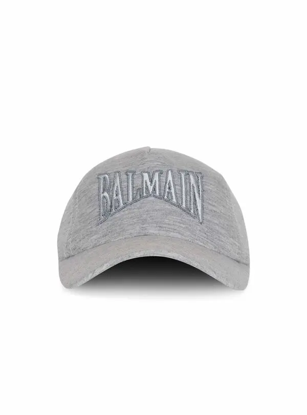 Balmain Embroidered Jersey Cap - Grey