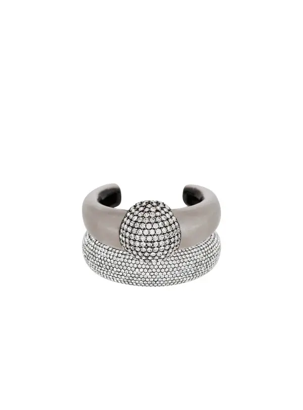 Balmain Set Of Piercing Bangle Bracelets - Silver