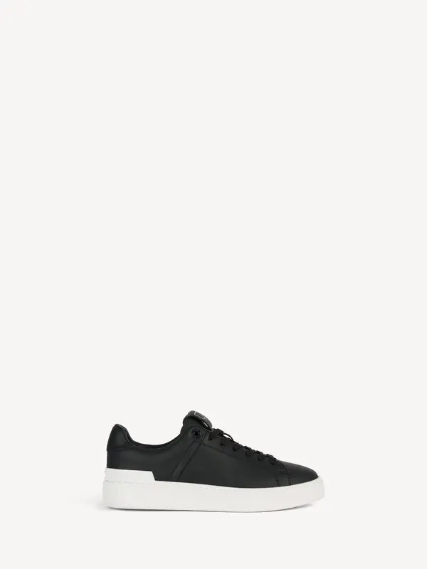 Balmain B-court Calfskin Trainers - Black