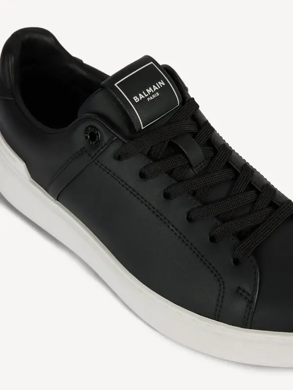 Balmain B-court Calfskin Trainers - Black