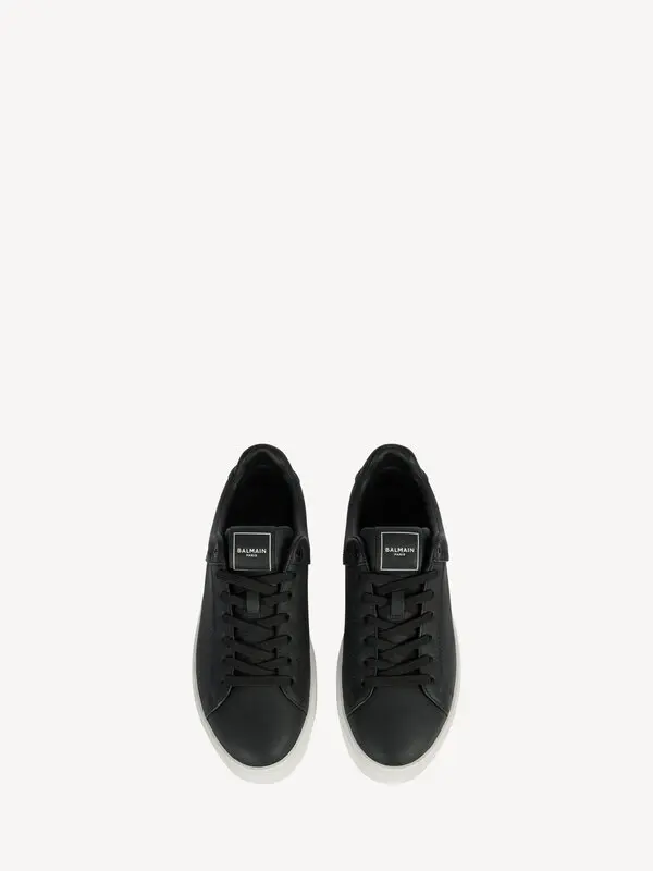 Balmain B-court Calfskin Trainers - Black
