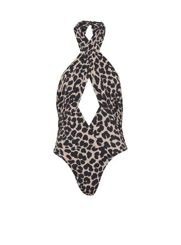 Balmain Leopard Print One-piece Swimsuit - Multicolor