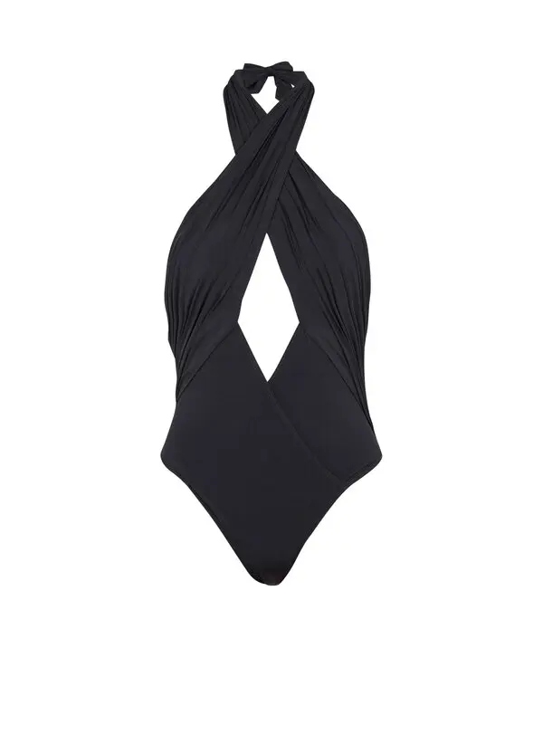 Balmain Plain One-piece Swimsuit - Black