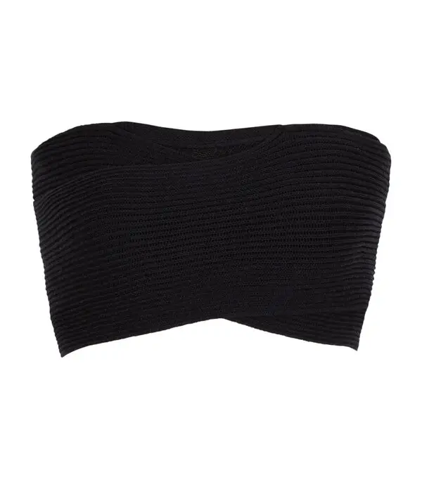 Balmain Rib-knit Bandeau Top - Black