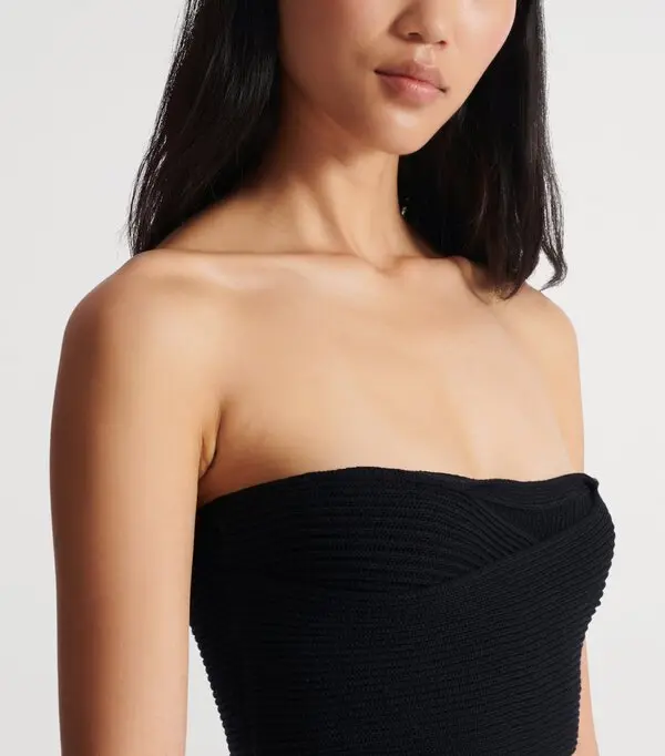 Balmain Rib-knit Bandeau Top - Black
