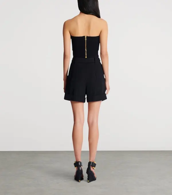 Balmain Rib-knit Bandeau Top - Black