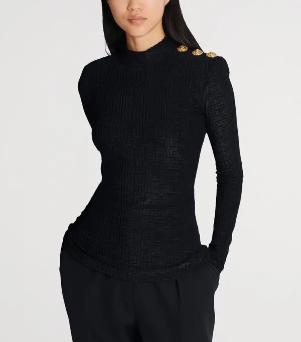Balmain Bouclette Monogram Top