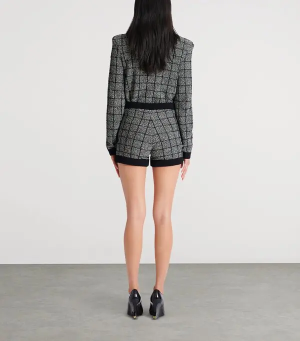 Balmain Tweed Check Shorts