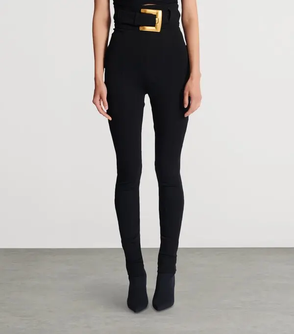 Balmain Slim-fit Stretch Belted Trousers