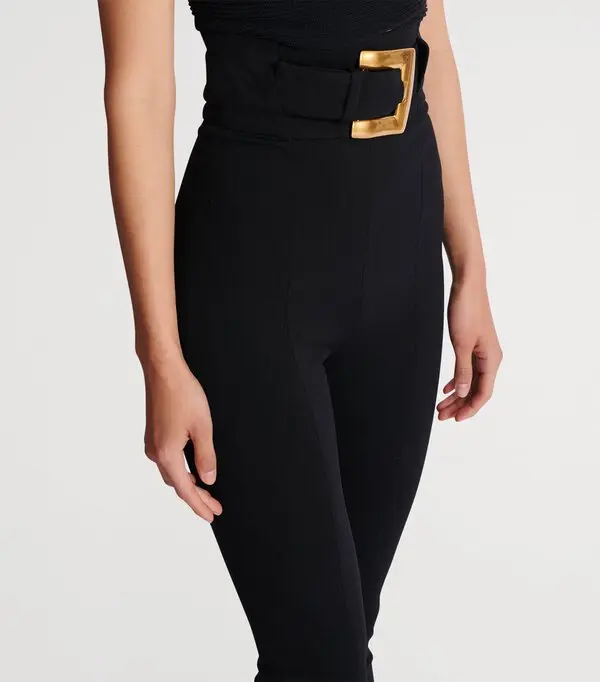 Balmain Slim-fit Stretch Belted Trousers