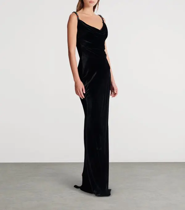 Balmain Velvet Embellished Gown