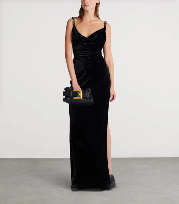 Balmain Velvet Embellished Gown