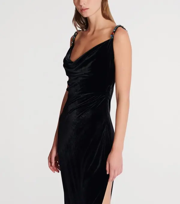 Balmain Velvet Embellished Gown
