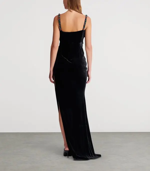 Balmain Velvet Embellished Gown
