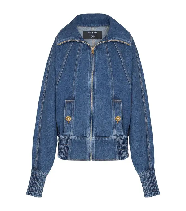 Balmain Denim Bomber Jacket - Navy