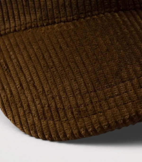 Prada Cotton Corduroy Baseball Cap - Brown