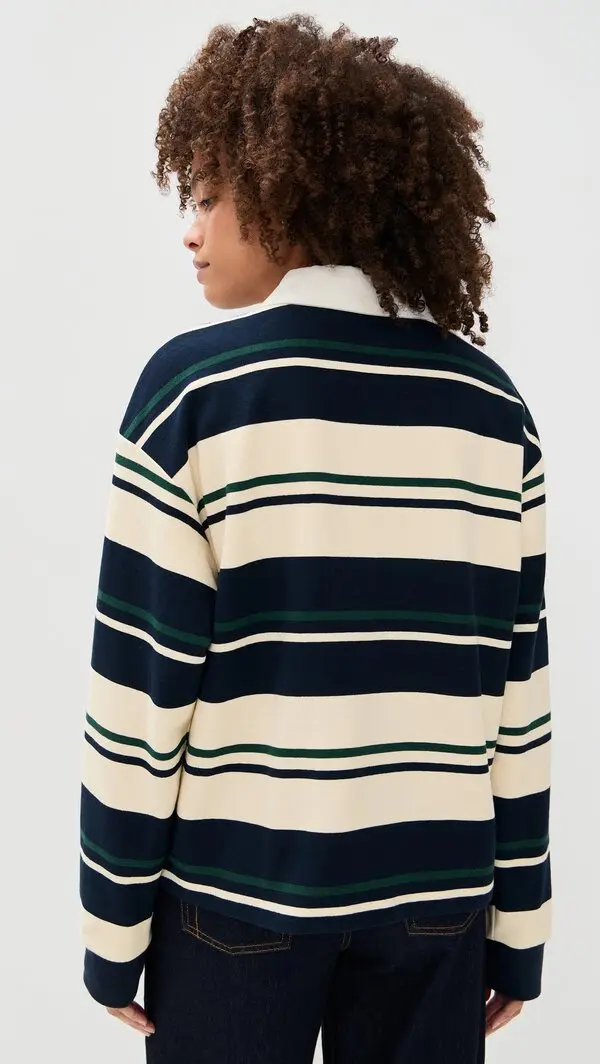 MOTHER Preppy Jersey Lioness Tee - Midnight Stripe