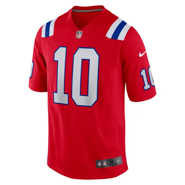 Nike Drake Maye New England Patriots Nfl Game Jersey - Red