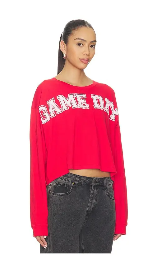 Daydreamer Game Day Meet & Greet Long Sleeve Top - Fire Red