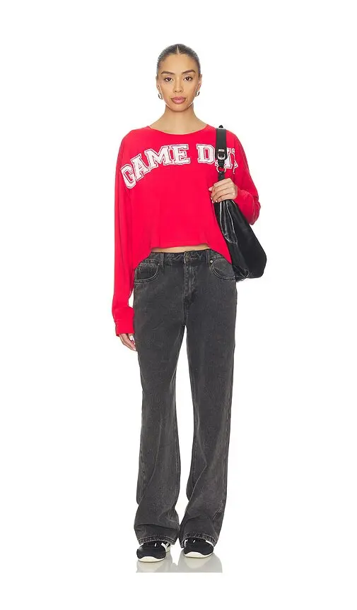 Daydreamer Game Day Meet & Greet Long Sleeve Top - Fire Red
