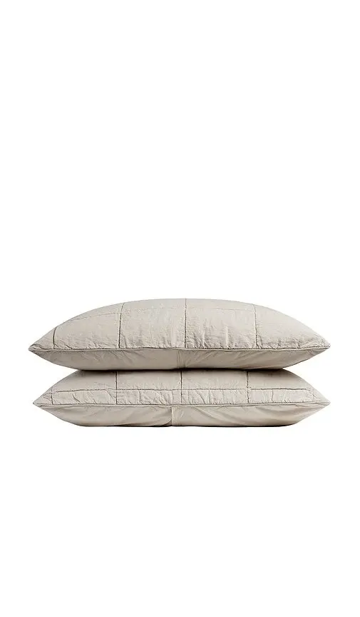 PARACHUTE Linen Box Quilted Sham Set - Bone