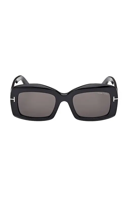 TOM FORD Venetia Sunglasses - Shiny Black & Smoke