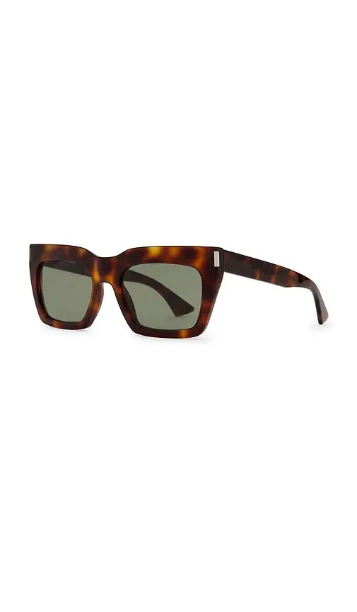 Saint Laurent Rectangular Sunglasses - Havana & Green