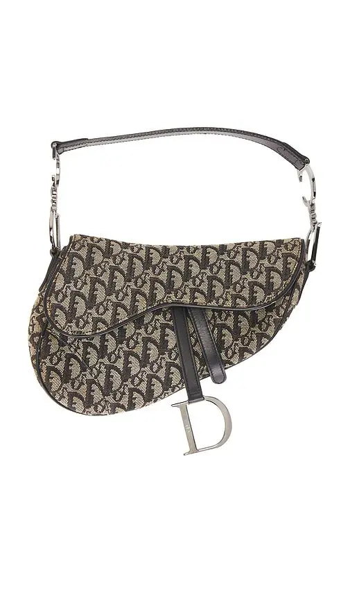 FWRD RENEW Dior Trotter Oblique Saddle Bag - Navy
