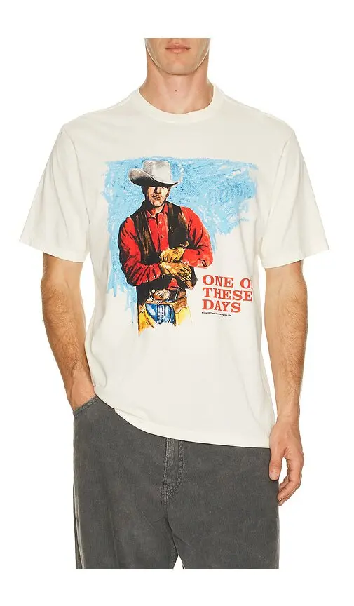 ONE OF THESE DAYS Heaven Can Wait Tee In White - Bone