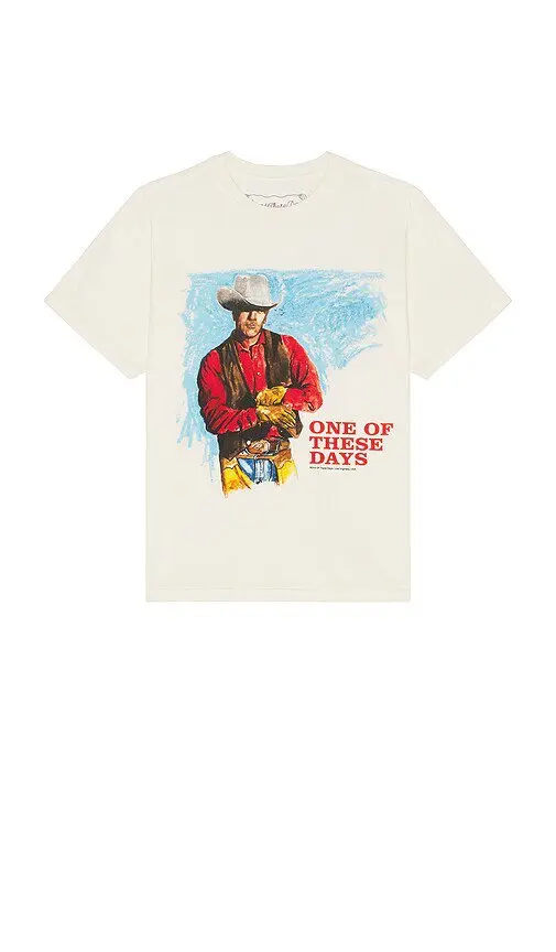 ONE OF THESE DAYS Heaven Can Wait Tee In White - Bone