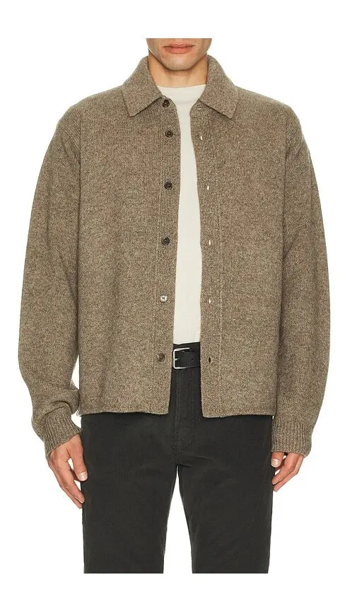 FRAME Long Sleeve Shirt Sweater - Dark Taupe