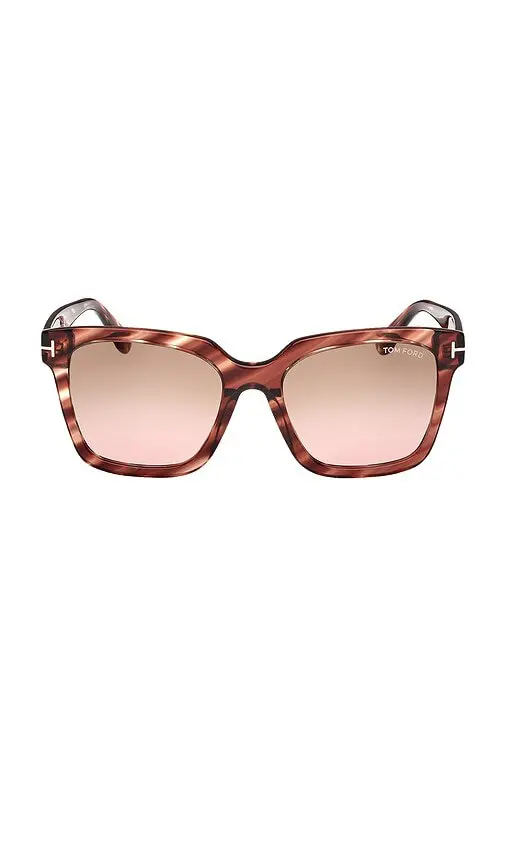 TOM FORD Selby Sunglasses - Red Havana & Brown