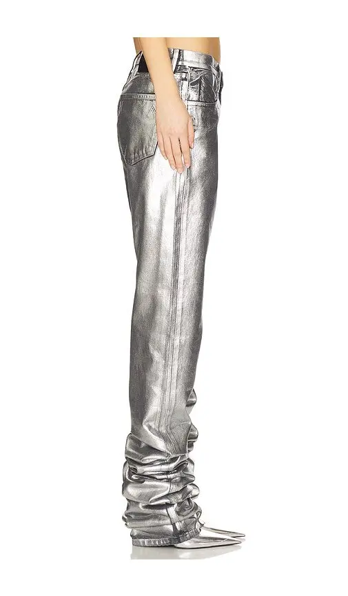 Attico Long Jeans In Metallic