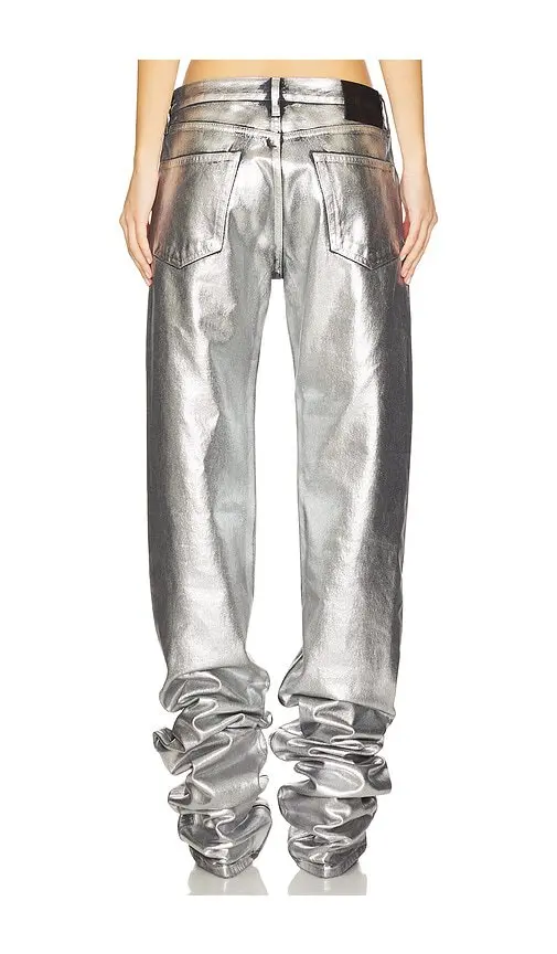Attico Long Jeans In Metallic